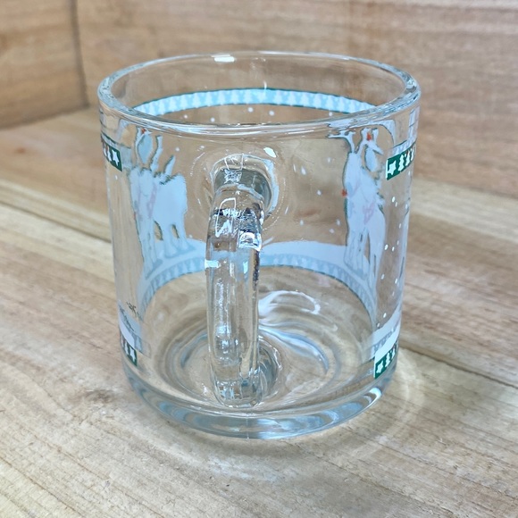 Anchor Hocking | Dining | Vintage Festive Reindeer Glass Coffee Mug ...